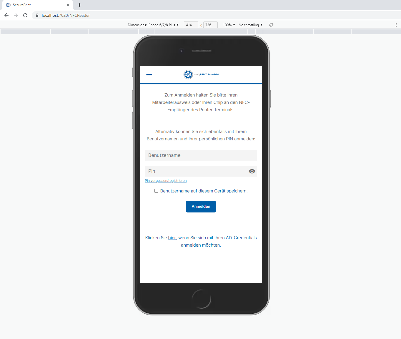 TERMINAL_Login_NFC_and_PIN | steadyPRINT - das Rundum-sorglos-Paket für ...